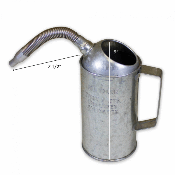 2-Quart Galvanized Measuring Container with Flex Spout