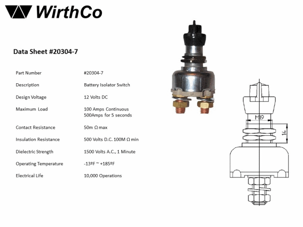 Rotary Knob Battery Disconnect Switch