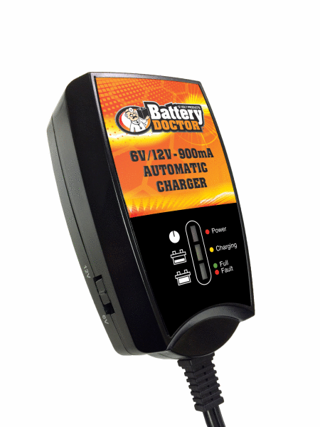 Wall Mount Smart Battery Charger 6/12 Volt 900ma