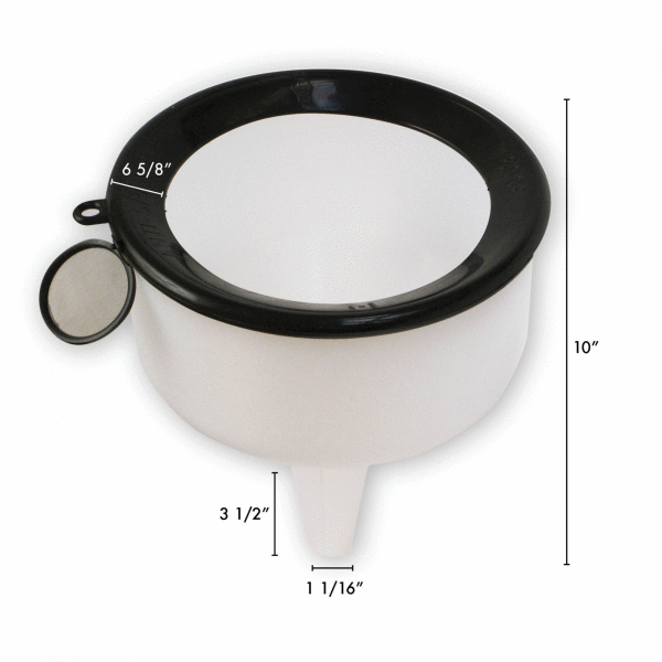 144-Ounce Extra Heavy-Duty Polyethylene Funnel with Anti Splash Ring