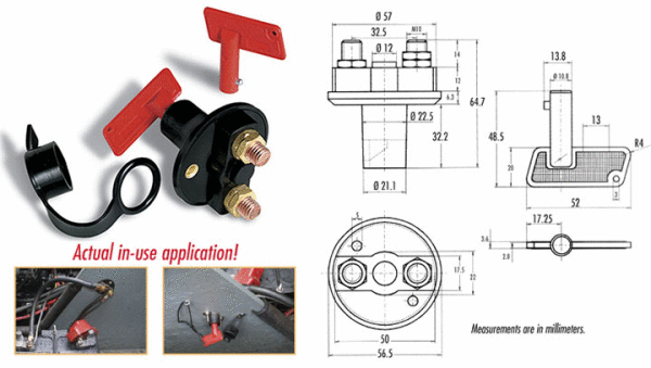 Water-Resistant Master Battery Disconnect Switch